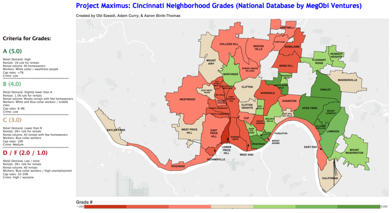 Subdivisions Cincinnati Ohio Area Map